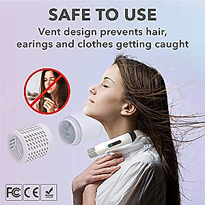 Blast Auxiliary by Blaux Neck Fans for Women - Portable Neck Fan with 18 Hour Rechargeable Battery | 120° Rotatable Bladeless Neck Fan | Three-Speed Neck Cooler | Wireless Personal Fans For Your Neck