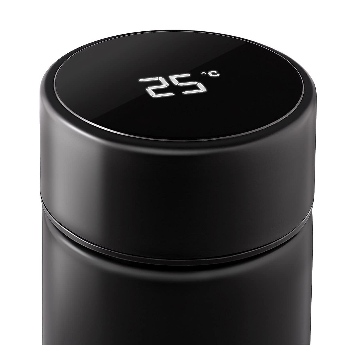 Maverton Travel Mug with engraving for man - 15,2 fl oz flask for him - Removable tea infuser - Lightweight design - LED Display - For Birthday - Personalized gadget for traveler - gold