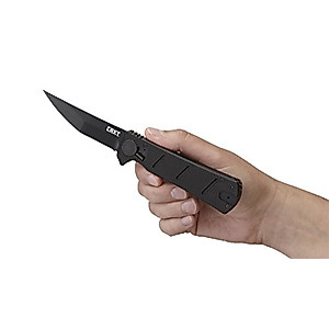 CRKT Goken Pocket Knife: EDC Folding Knife with Liner Lock, Field Strip Technology, Black EDP Osoraku Zukuri Modified Tanto Blade and G10 Handle 2920