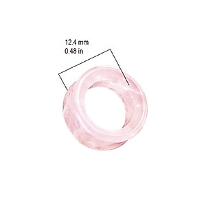 So Scene Hollow Tunnels Rose Quartzite Organic Stone Ear Plugs Gauges Sold in Pairs (19MM-3/4 INCH)