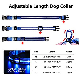 MASBRILL Led Dog Collar-Rechargeable Light Up Dog Collars Water-Resistant Lighted Dog Collar Flashing Glow Dog Collar for Dogs
