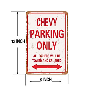 TCHPAX 12X8-24 Parking only vintage look funny mental tin sign-inches-Aluminum