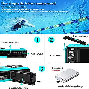 Waterproof Digital Camera Underwater Camera Full HD 2.7K 48 MP Video Recorder Selfie Dual Screens 16X Digital Zoom Flashlight Waterproof Camera for Snorkeling (DV806)…