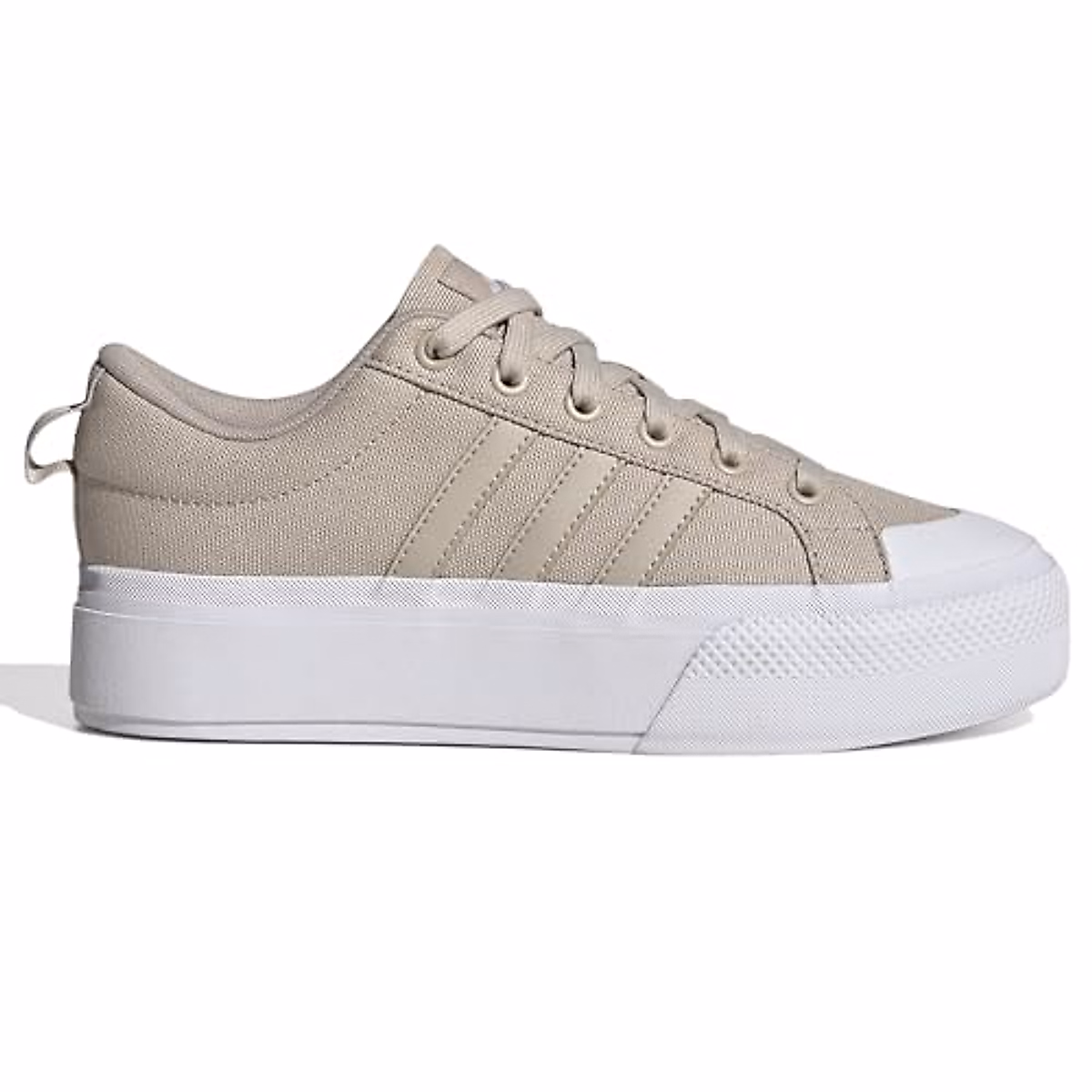adidas Women's Bravada 2.0 Platform Shoe Skate, Wonder Beige/Wonder Beige/White, 7.5