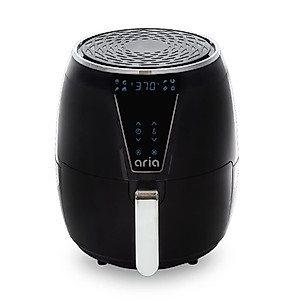Aria Air Fryers CFA-897 Aria Ceramic Air Fryer, 5Qt, Premium Black