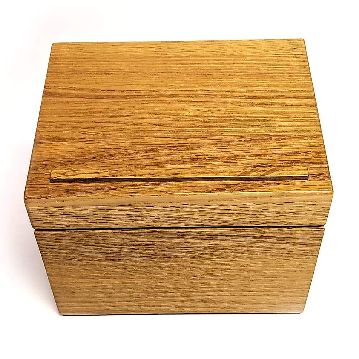 Lehman's Wooden Recipe Box Holds 300 3" x 5" Recipe Cards in Handcrafted Oak Wood Box