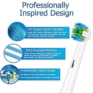 Schallcare Replacement Brush Heads Compatible with Oral B Braun Electric Toothbrush - Floss Toothbrush Head Fit for Oral B Pro 1000 Genius Smart Series (12 Pack)