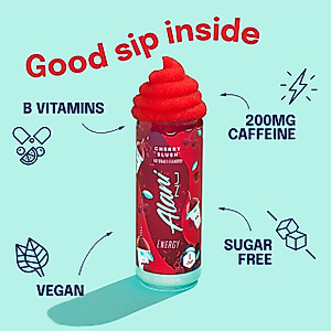 Alani Nu CHERRY SLUSH Sugar Free, Low Calorie Energy Drinks | 200mg Caffeine | Pre Workout Performance with Antioxidants | Biotin B Vitamins | Zero Sugar | 10 Calories | 12 Fl Oz Cans (12 Pack)