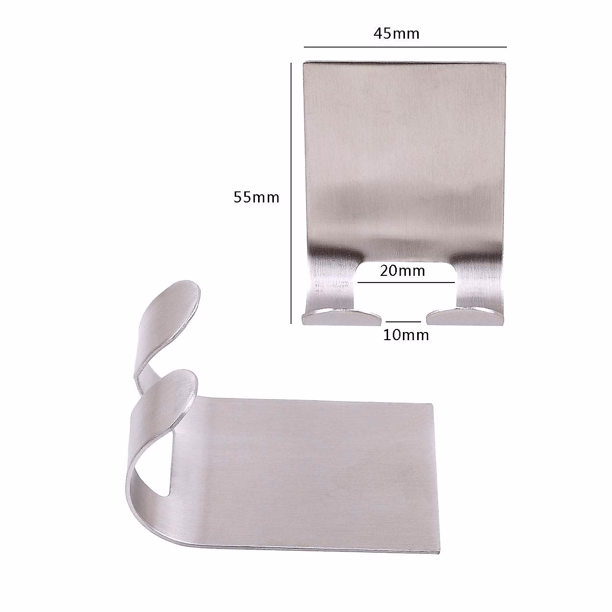 AKOAK Multi-Purpose Razor Holder,Pack of 4 Stainless Steel Self Adhesive Wall Sticky Hooks for Power Plugs Keys Kitchen Utensils Towel Robe