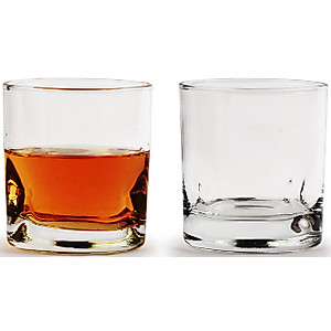 Circleware Simply Everyday, Set of 4 Bentley Heavy Base Whiskey Glass, Drinking Glassware for Water, Juice, Iced Tea, Beer, Wine, Liquor Brandy, Bourbon and Beverage Gift, Clear, 4 Count (Pack of 1)