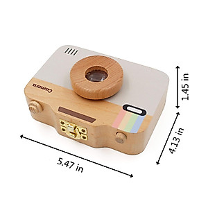 YOCEAN Wood Baby Tooth Keepsake Box,Camera Shaped,Unique Baby Gifts