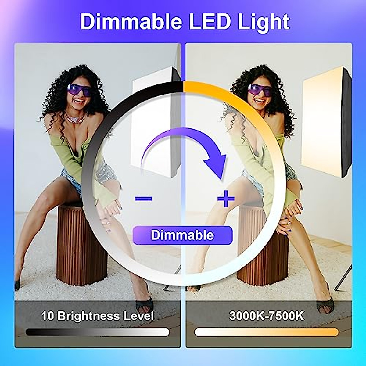 Torjim Softbox Lighting Kit, 27" x 27" Professional Photography Lighting Kit with 85W 3000-7500K E26 LED Bulbs, Continuous Lighting System Kit for Portrait, Product, Video Recording & Photography