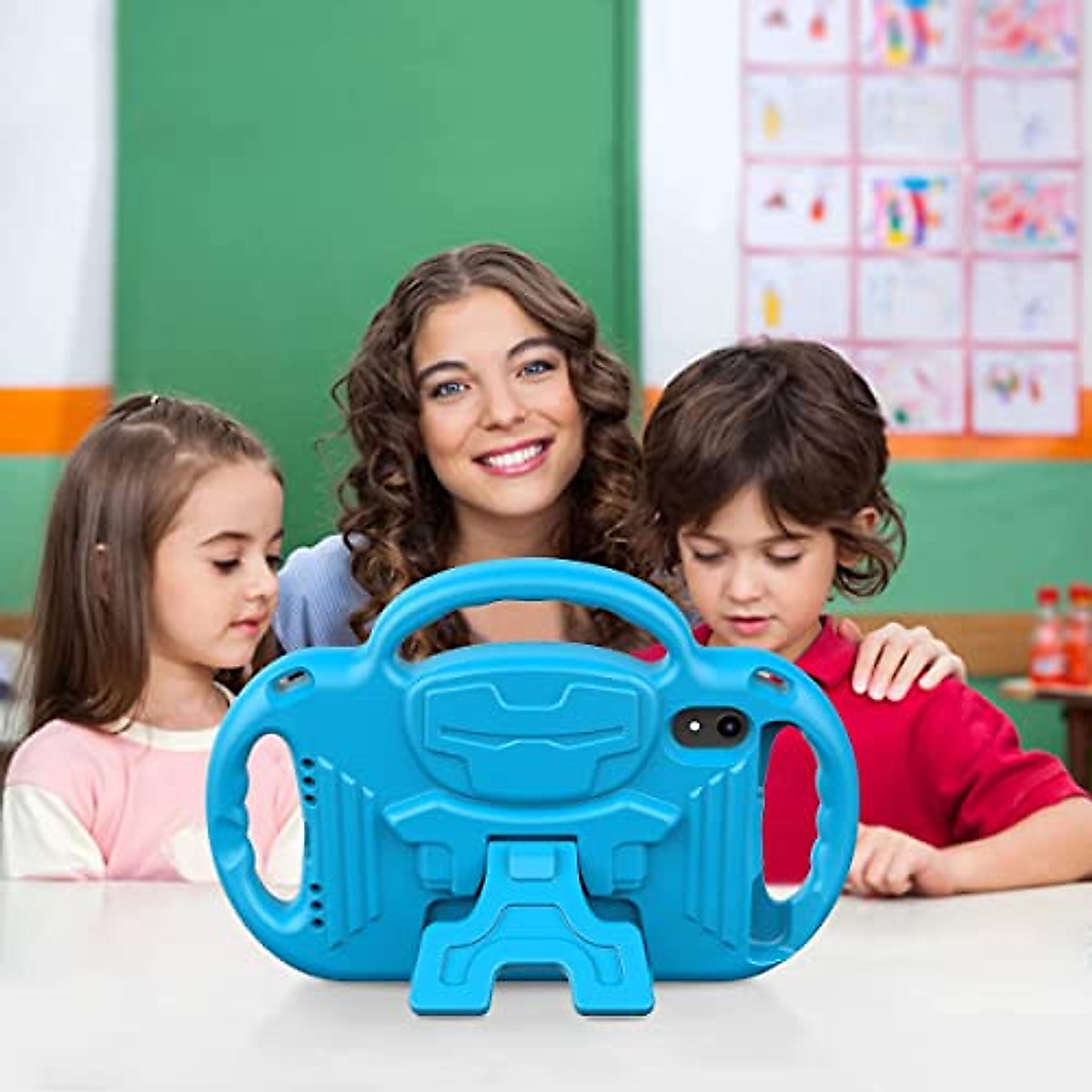 AVAWO Kids Case for iPad Mini 6 2021 8.3 Inch, iPad Mini 6th Generation Case - with Shoulder Strap, Shockproof Lightweight Handle Kickstand Kids Case for iPad Mini 6th Generation 8.3 Inch 2021, Blue