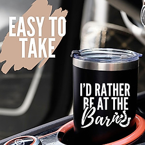 Onebttl Horse Gifts for Horse Lovers, Farmer, I'll Be At the Barn, Insulated Stainless Steel Tumbler with Lids and Straws on Birthday, Christmas, 20 oz, Black