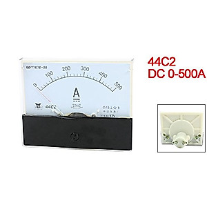 uxcell Analog Current Panel Meter DC 0-500A 44C2/500A Ammeter for Automotive Circuit Testing Charging Battery Ampere Tester Gauge Pack of 1