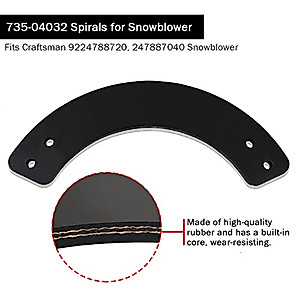 HUZTL 753-04472 735-04033 735-04032 Rubber Paddles Set (6PCS) with Hardware Kit for MTD Snowblowers Snowthrower Snow Blower Paddle Set