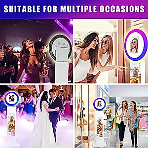 DIOSTA Portable 11" Ipad Photo Booth Machine,Ipad Stand Selfie photobooth Machine with Software,LCD Screen,RGB Ring Light,Remote Control,Flight Case,Metal Shell,for Parties,Christmas,Rental Business