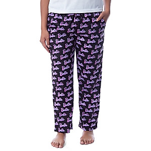 Mattel Womens' Barbie Logo All Over Print Loungewear Sleep Pajama Pants (M)