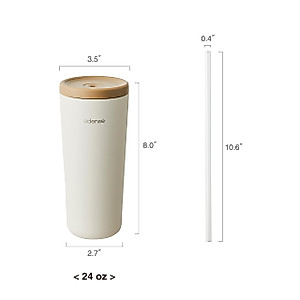 Odense Legodt Straw Tumbler 24oz - Double Stainless Vacuum Insulated Tumbler with Lid & Straw - Travel Mug, Water Bottle for Iced Coffee & Iced Tea, Cold Drinks, Dishwasher Safe(Orange Carrot)