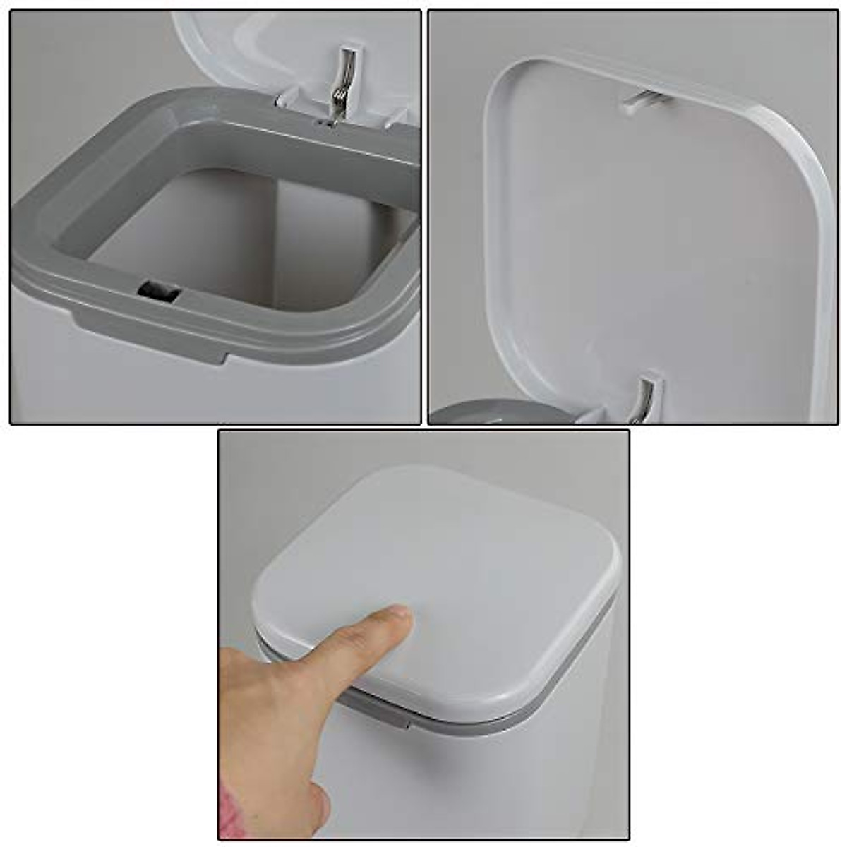 HOMMP Recycled Tiny Desktop Trash Can, Car Waste Can, 0.5 Gallon (Gray)