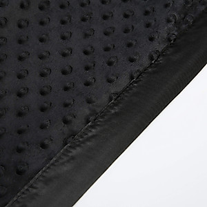 Pro Goleem Baby Soft Minky Dot Blanket with Satin Backing Baby Gifts for Boys and Girls (Black, 30’’ x 40’’)