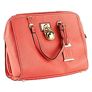 Bulldog Cases Satchel Style Concealed Carry Purse with Holster, Coral- Medium