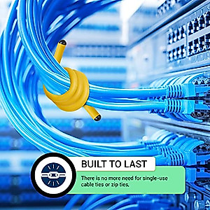 Andalus Twist Rubber Ties, Yellow, 17-Inch Long, Reusable Twist Tie, Holds Up to 110 Pounds (4 Pack)