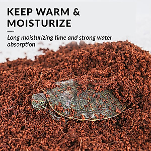 JONSΛNTY 3L Natural Coconut Coir Bedding, Small Animal Bedding for Hamster, Reptile, Tortoise, Frogs, Snakes, Hermit Crabs, Burrowing Animals, Clean, Cozy, Odor Control, Absorbent, for Cage, Terrarium