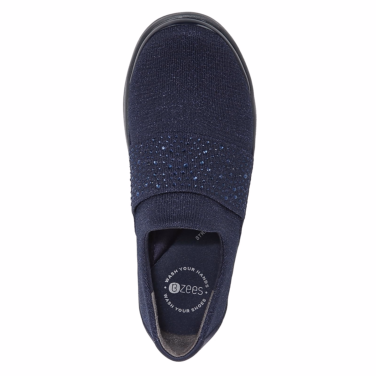 BZees Women's Pizazz Slip-On Loafer, Navy Sparkle, 8