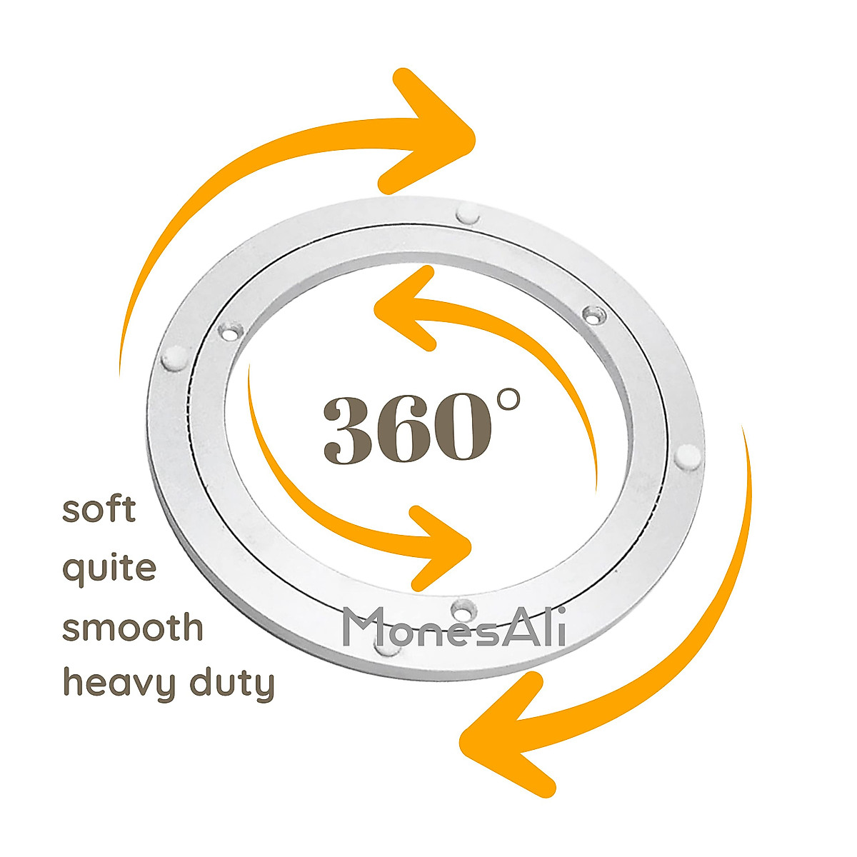 10 inch Lazy Susan Ball Bearing Aluminum Turntable Machenism, Heavy Duty Turner Bearing Silent Swivel Turntable Bearings for Charcuterie Board, Dining Table (10 Inch Heavy Duty)