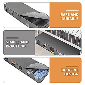 Clothes Organizer Under Bed Storage Bin Stackable Underbed Organizer Dividing Closet Clothes Containers Large Capacity Holder Box For Quilt Clothes Shoes Closet Storage