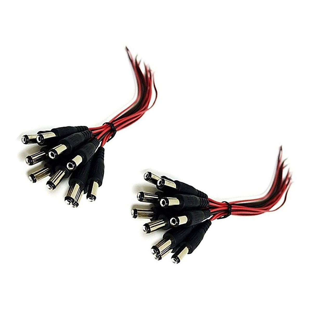 iMBAPrice CCTV Security Camera DC Maile Power Pigtail Cable, 5A 12v DC Power Plug Cord Male Connectors 2.1mm x 5.5mm, DC Pigtail Adapter Plug Socket Wire