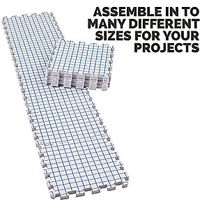 KnitIQ Blocking Mats for Knitting - Extra Thick Blocking Boards with Grids, 100 T-pins and Storage Bag for Needlework or Crochet - Pack of 9 | Set for Knitting