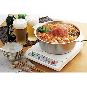 Yoshikawa SJ1678 Luxury Stainless Steel Shabu Pot, 10.2 inches (26 cm)