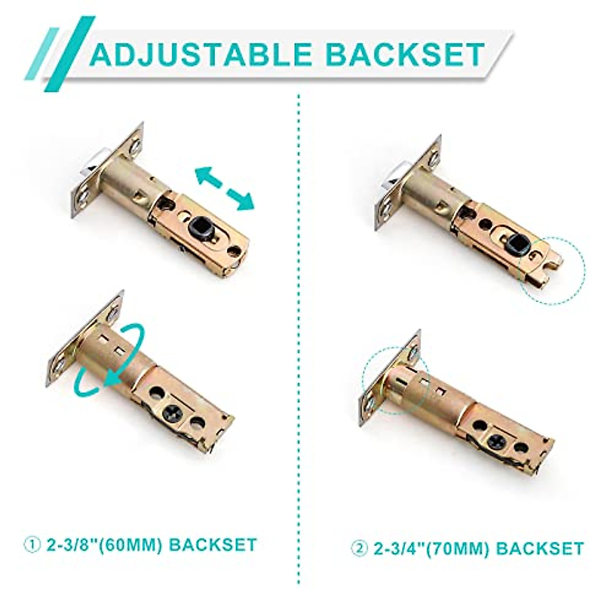 GUA OYH Double Door Handleset for Entryway Satin Nickel Front Door Handle Keyed Dummy Door Lock Set with Handle Lever for Front Door or Office Door, Satin Nickel (for Double Door) (L361516-S-S117)