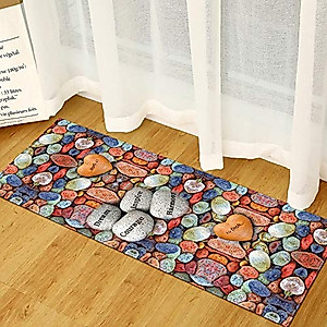 OPLJ Modern Kitchen Mat Entrance Doormat 3D Wood Pattern Home Floor Mats Living Room Bedroom Carpet Bathroom Non-Slip Rugs A11 60x180cm