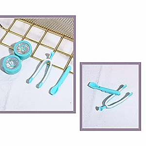 AITIME Contact Lens Applicator, Portable Contact Lenses Case with Contact Lens Remover and Insertion Tool, Eyes Lens Container with Tweezers (Blue)