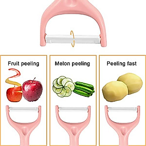 Rainbow Titanium Knife Set, Non Stick Thick and Sharp Stainless Steel Kitchen Knives Set with Acrylic Block, 15 Pcs Cutlery Knives Block Set, Chef Quality for Home & Pro Use, Best Gift, Pink Color