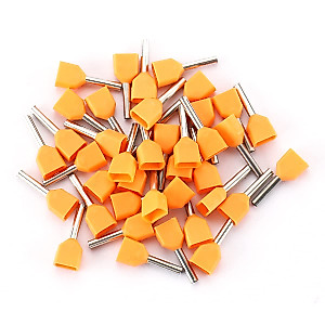 Baomain AWG 22/0.5mm² Wire Copper Crimp Connector Twin Insulated Ferrule Pin Cord End Terminal TE0508 Orange Pack of 200