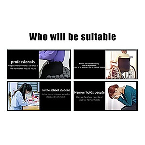 Cojín de Asiento Wheelchair Accessories Wheelchairs Comfort Cushion Ergonomic Multifunctional Waterproof Very Elastic for Pressure Relief (Color : Black)