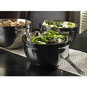 NUCU Artisan Insulated, Double-Wall Hammered Stainless Steel Serving Bowl, 14-Ounce Capacity