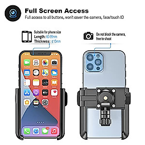 visnfa Upgraded Bike Phone Mount 360° Rotatable Universal Bicycle Motorcycle Scooter Bike Accessories Handlebar Phone Clip/Bike Phone Holder for Any Smartphones Between 3.5 and 7.0 inches