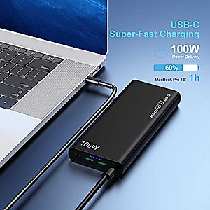 EASYLONGER Portable Laptop Charger, Fast Charging Laptop Power Bank 100W PD USB C 26800mAh Battery Pack for Laptop, Tablet, IPad, Dell, HP, iPhone, Samsung, Android, Switch, and More