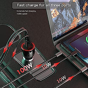 120W USB C Car Charger, CHIPOFY PD 100W PPS 45W QC30W Super Fast Charging Laptop LED Cigarette Lighter for MacBook iPad iPhone 14 13 12 Pro Max Samsung S22 S21 Ultra Note 20 and More