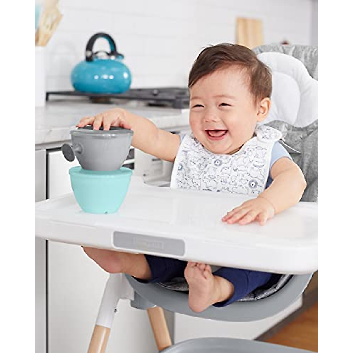 Skip Hop Baby Feeding Mealtime Gift Set, Grey/Teal