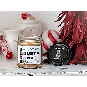 Bust A Nut, Banana Nut Bread Scented Candle - Funny Holiday Candle for Christmas, New Years - Long Burn Time, Holiday Fragrance, Hand Poured in USA - 6oz