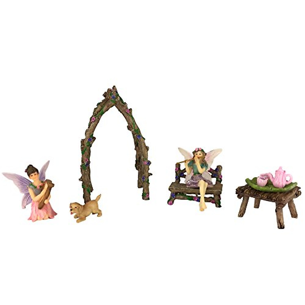 Musical Sisters Fairy Garden Set: 7 Pieces Miniature Fairy Garden Accessory