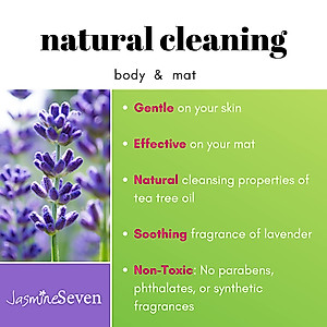 Yoga Wipes for Mat and Body - Bulk CASE of 6 - Natural Lavender and Tea Tree - by Jasmine Seven - for Studio, Gym, Spa, Fitness