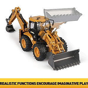 duturpo 1/50 Scale Metal Diecast Backhoe Loader Toy, Metal Play Construction Vehicles Trucks Toy for Boys