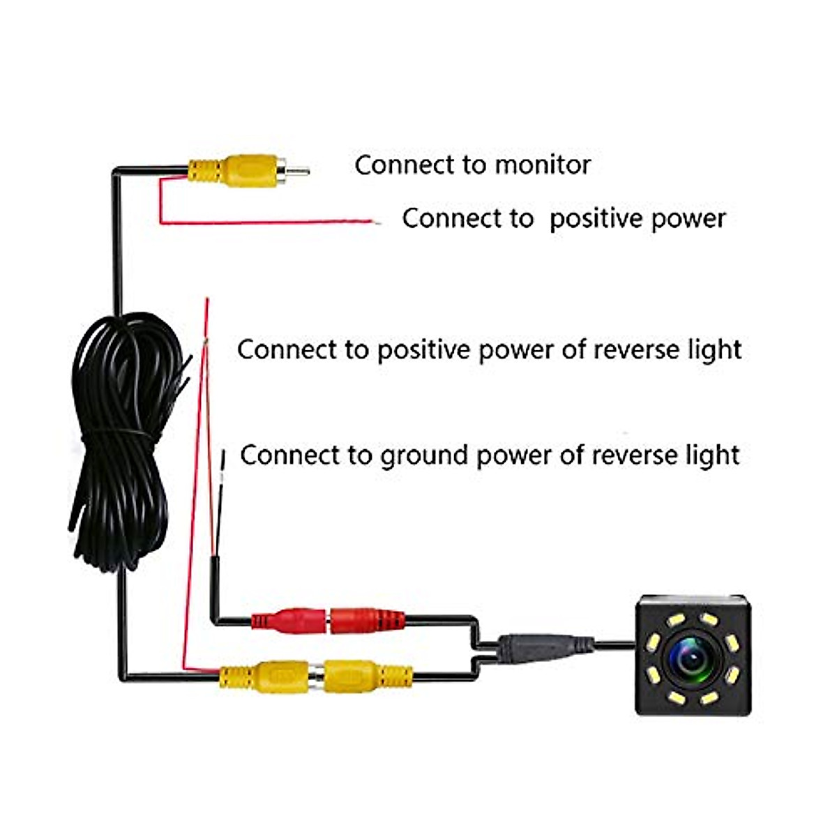 aSATAH 8 LED Car Rear View Camera for Honda Accord / Inspire / Spirior / Honda Civic VII VIII / Honda City 4D & Waterproof and Shockproof Reversing Backup Camera (8 LED)